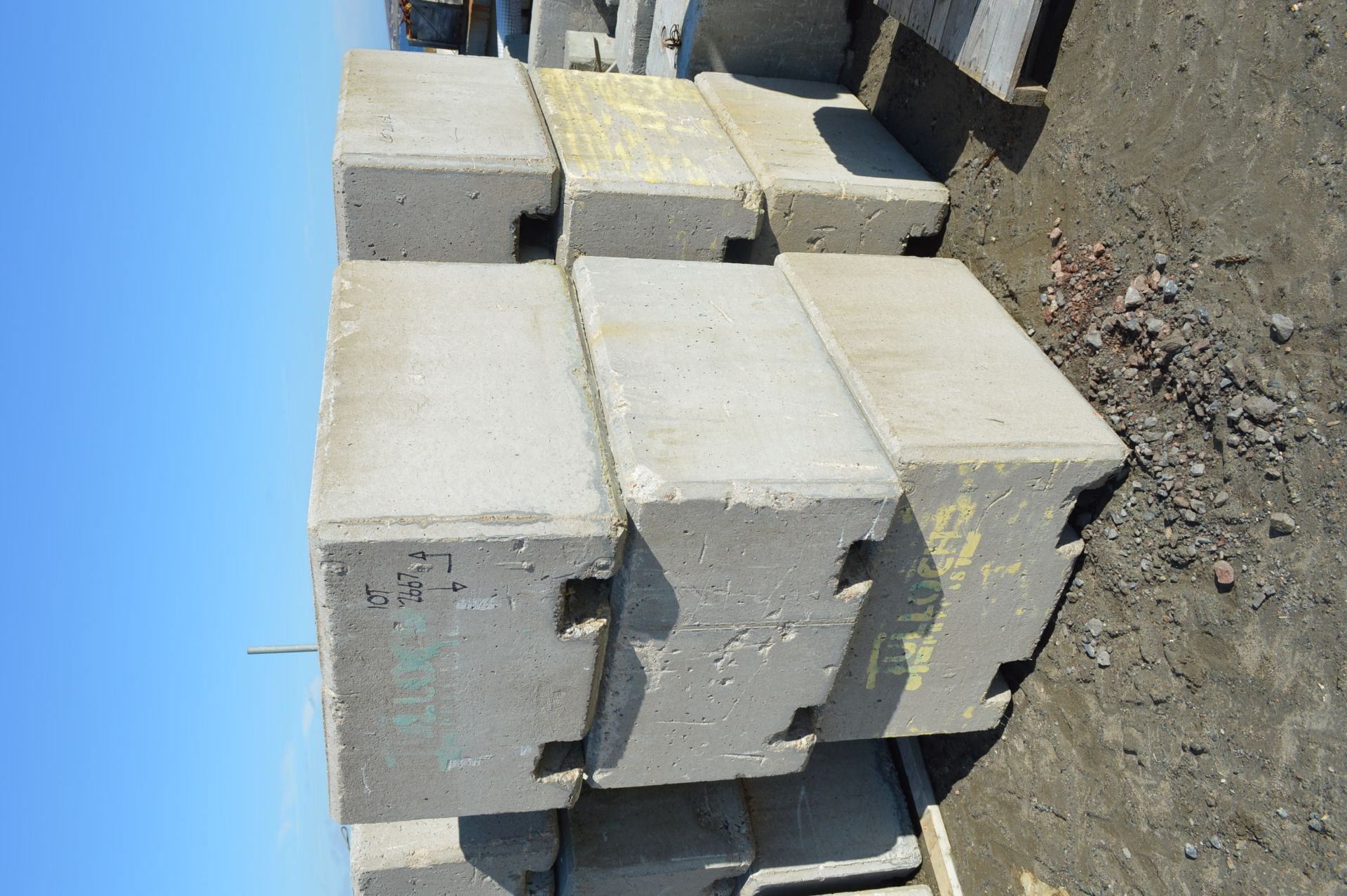 Six Pre-Cast Concrete Blocks, mainly 1m x 1m x 600mm deep, each with ...