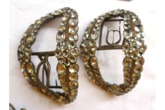 Four pairs of silver / white metal buckles, the earliest circa 1790 ...