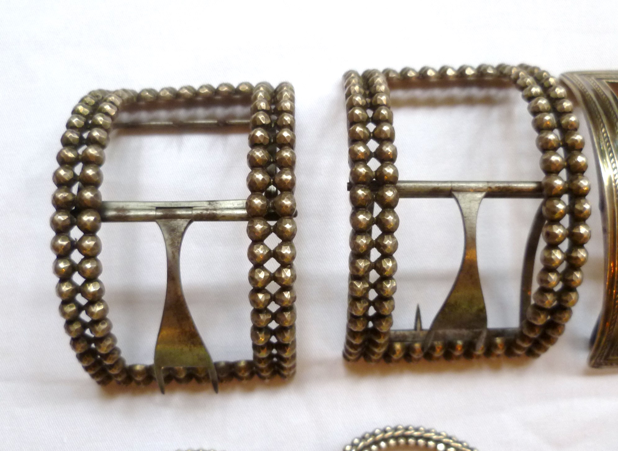 Four pairs of silver / white metal buckles, the earliest circa 1790 ...