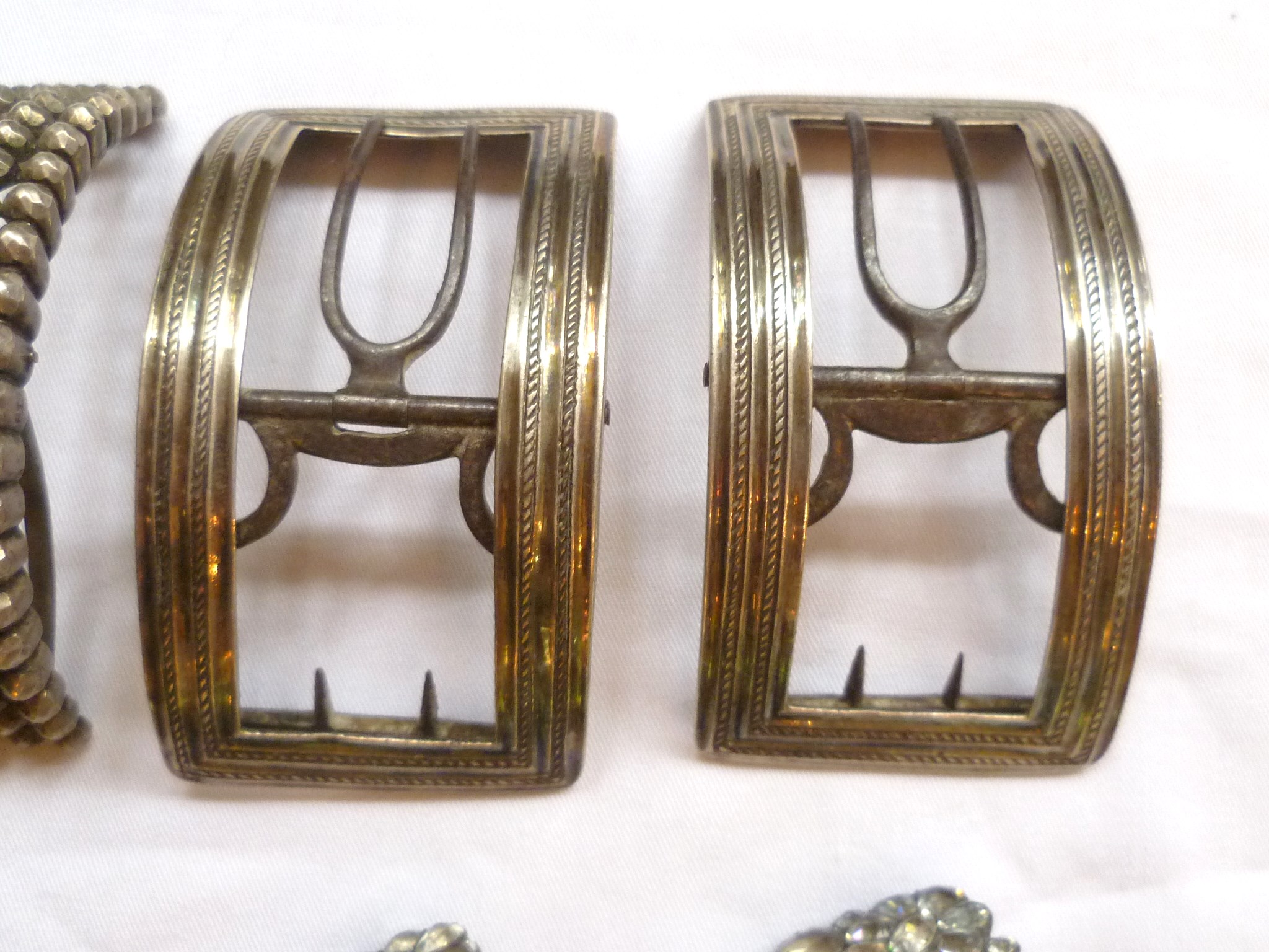 Four pairs of silver / white metal buckles, the earliest circa 1790 ...