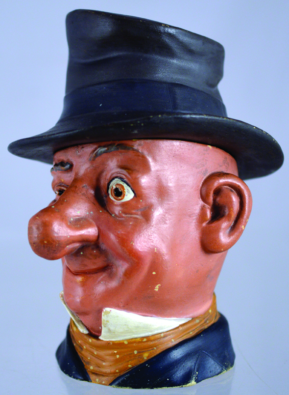 ALLY SLOPER TOBACCO JAR. 6.5ins tall, hat forms lid. Charles Henry Ross ...