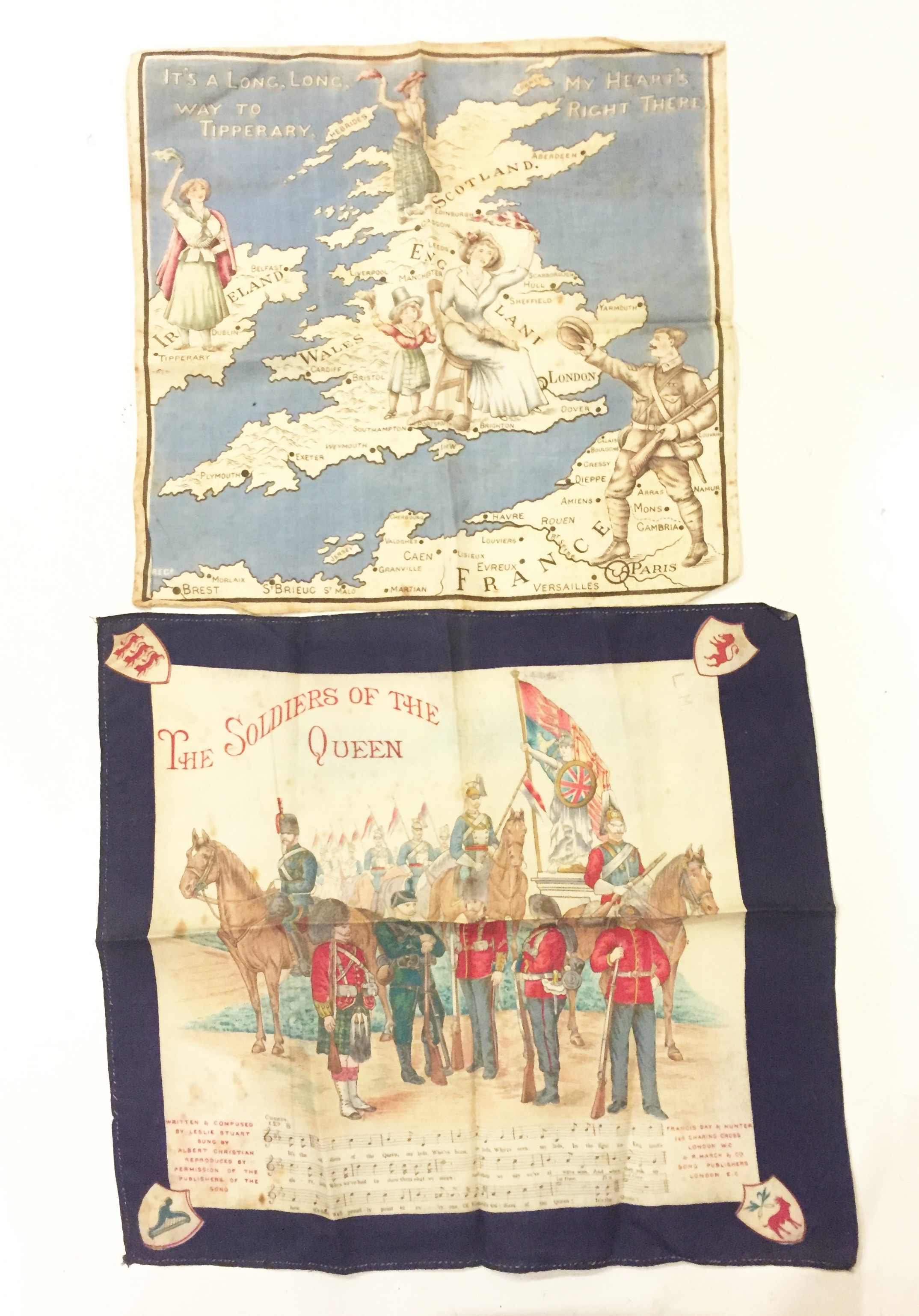 WW1 Irish “It’s A Long Way to Tipperary” Patriotic handkerchief. A ...