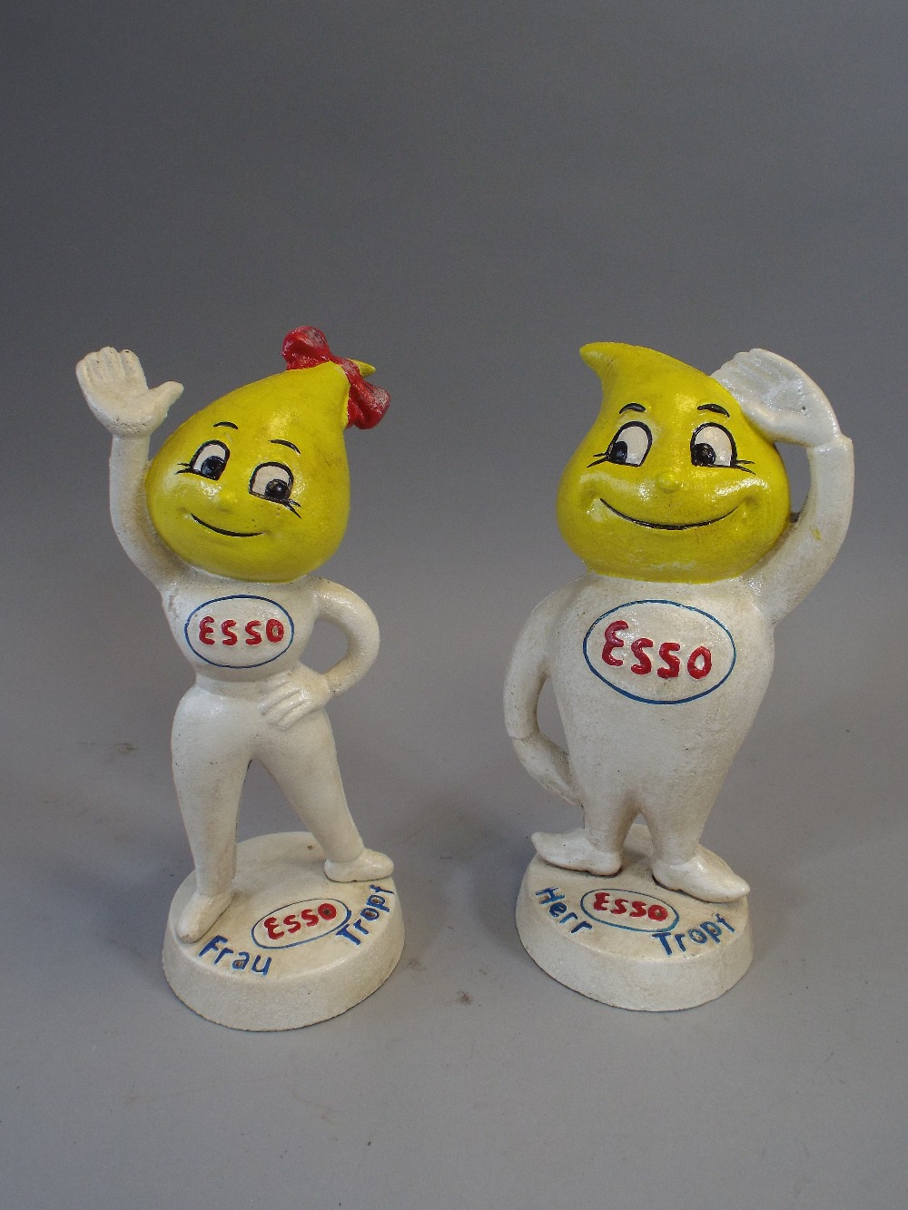 A Pair of Reproduction Esso Blue Cast Metal Money Boxes Herr Tropf and ...