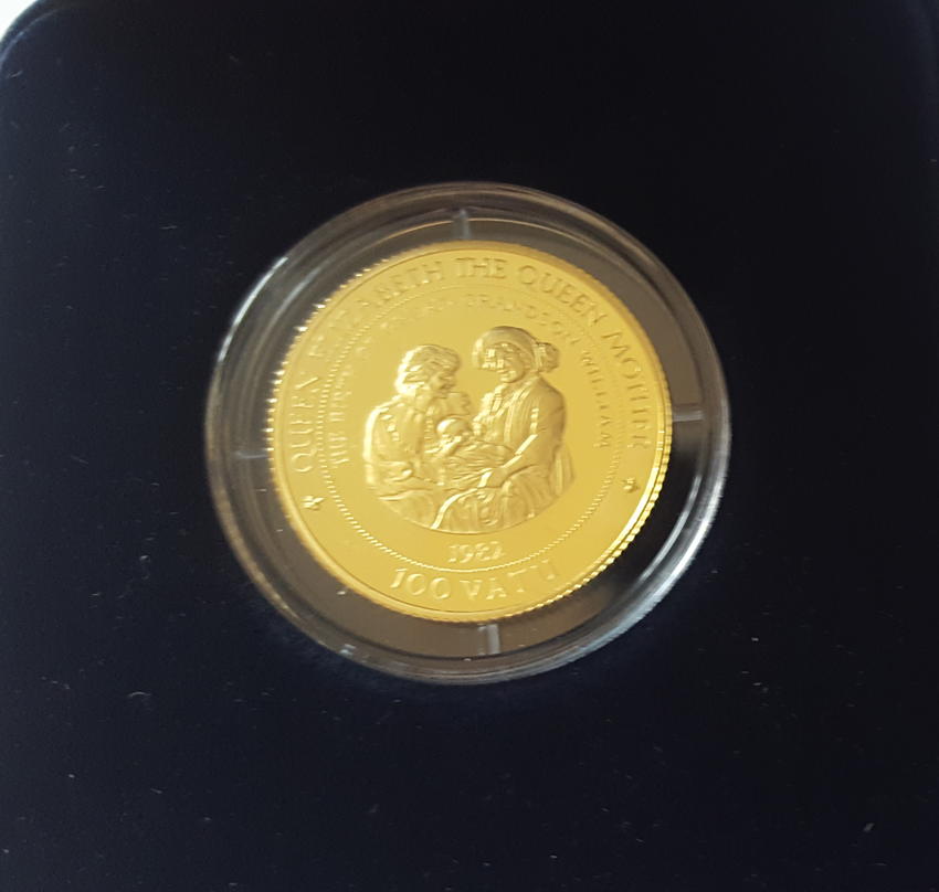 1997 Vanuatu Queen Mother Proof Gold 100 Vatu Coin 14 ct 7.78gm in ...