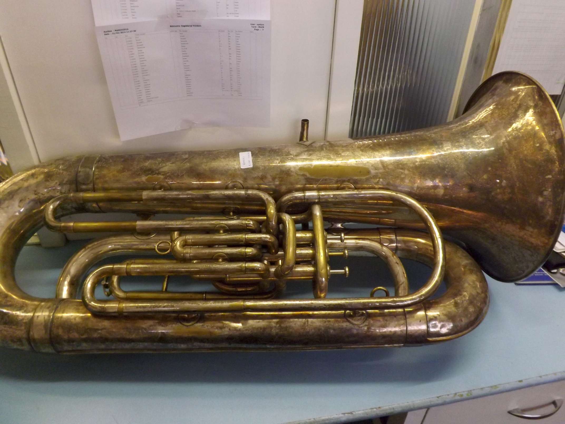 A large silver-plated Tuba by Besson & Co Prototype 198 Euston Road ...