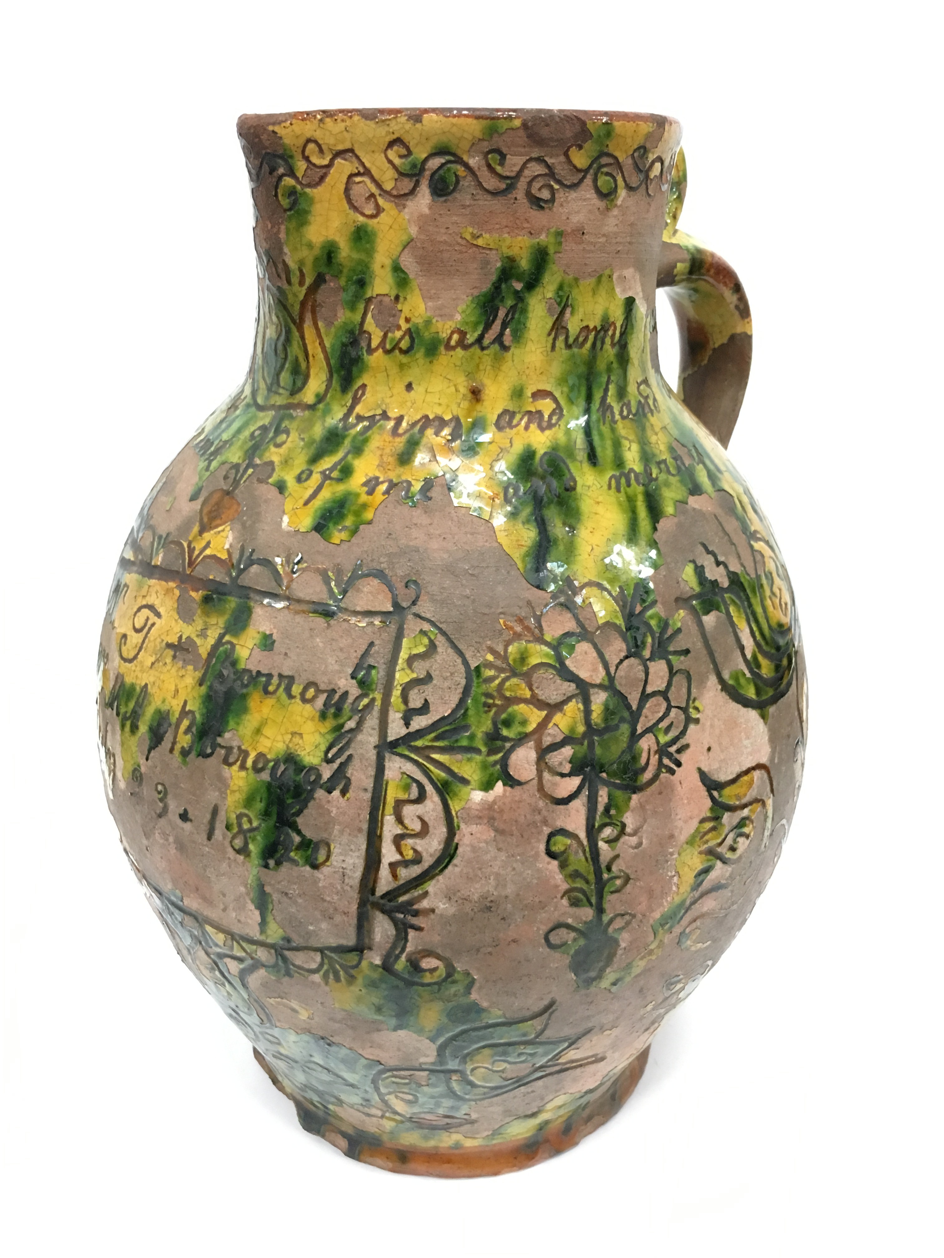 An early 19th century Donyatt incised slipware Documentary jug dated ...