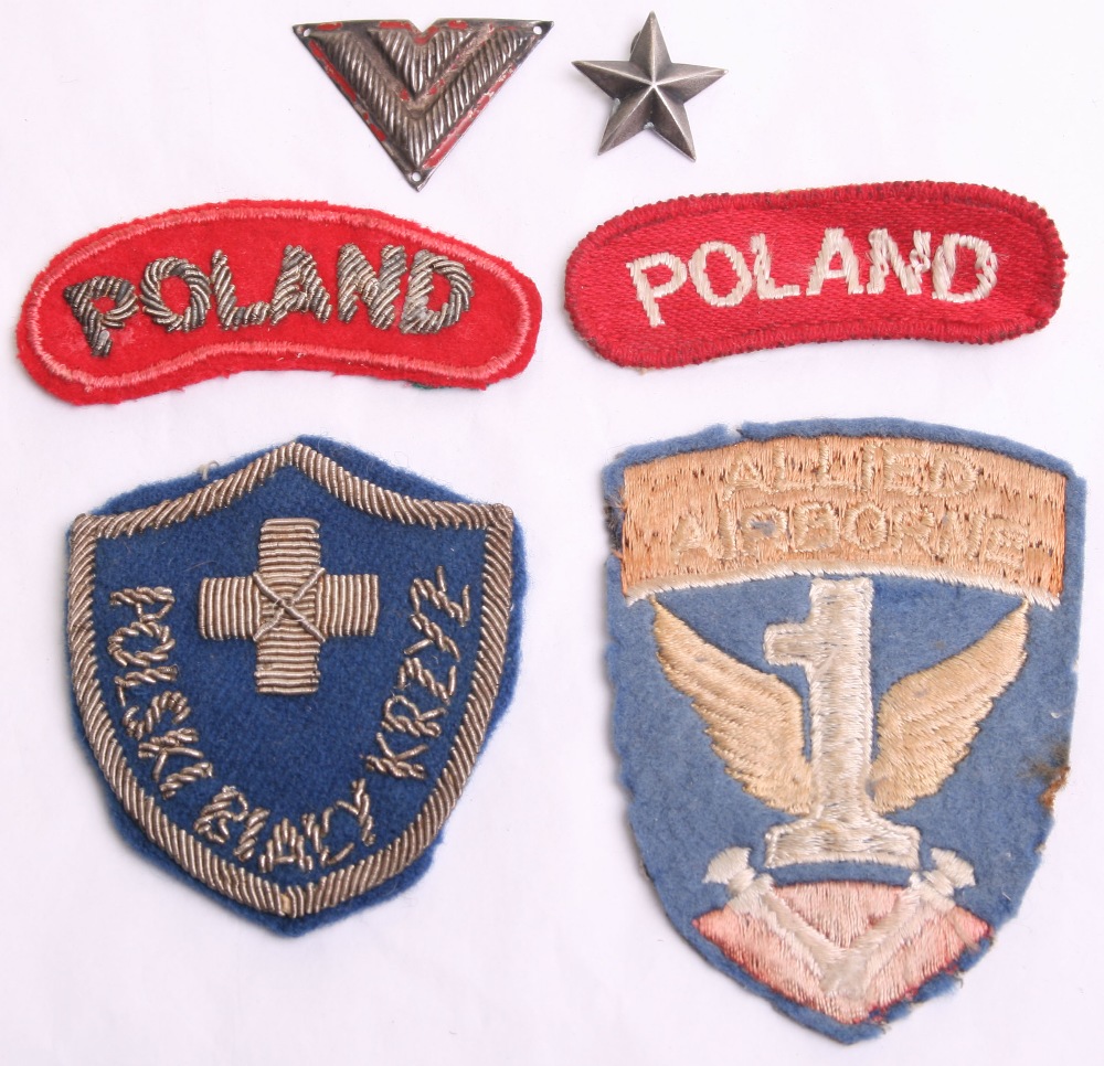 WW2 Polish Cloth Insignia consisting of two variations of POLAND ...