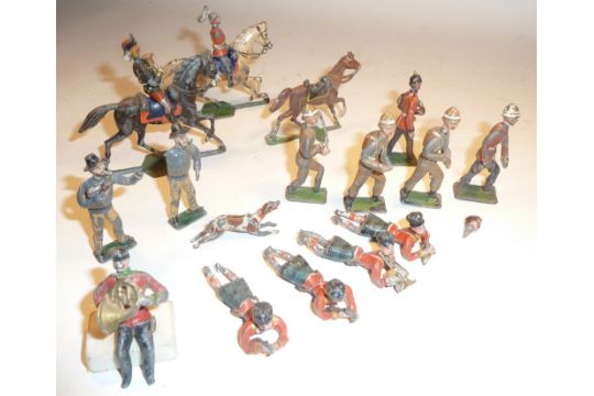 Heyde and other figures by various makers, a dog, three cavalry, two ...