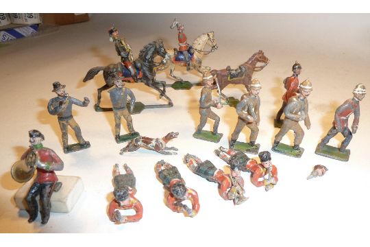 Heyde and other figures by various makers, a dog, three cavalry, two ...