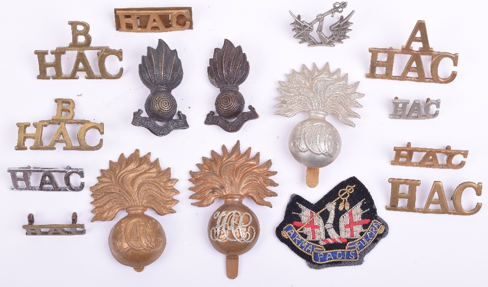 Honourable Artillery Company Badges, consisting of brass HAC Infantry ...
