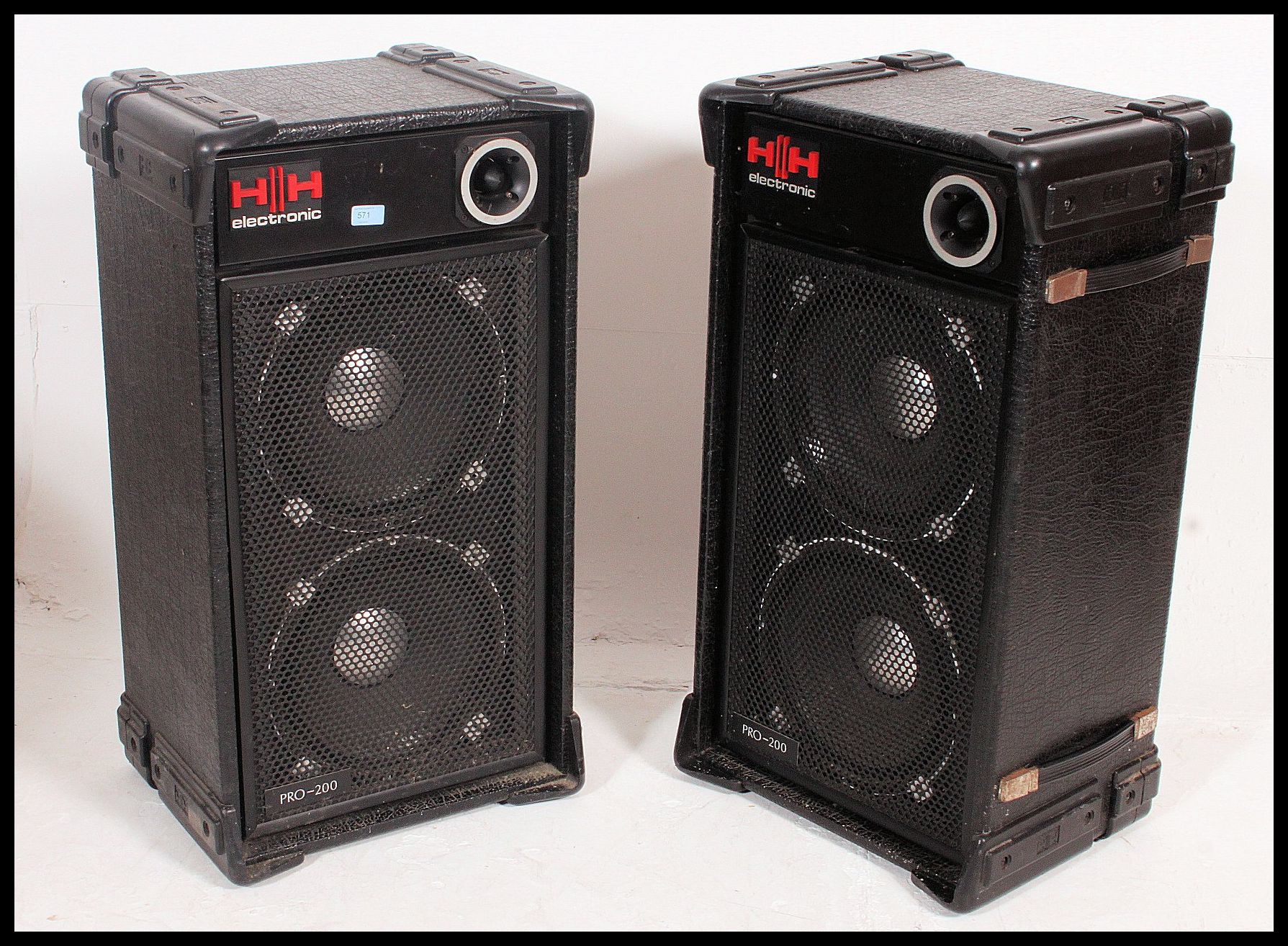 A pair of professional HH Electronic Pro 200 speakers suitable for a ...