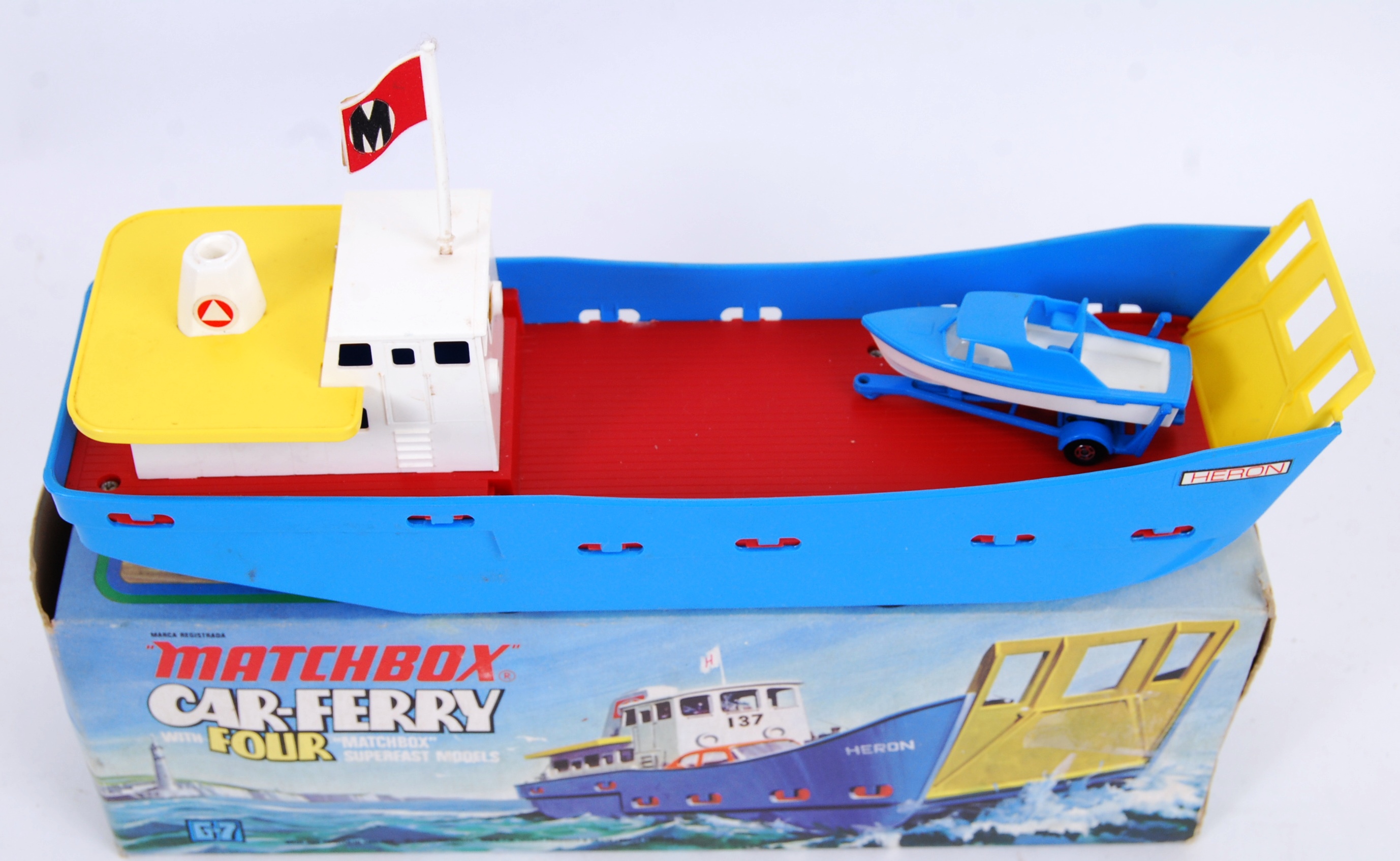 MATCHBOX CAR FERRY; A rare and original vintage Matchbox Car Ferry ...