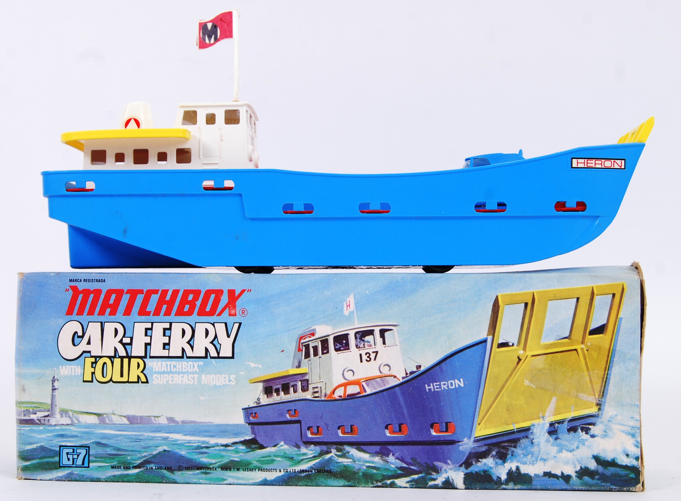 MATCHBOX CAR FERRY; A rare and original vintage Matchbox Car Ferry ...