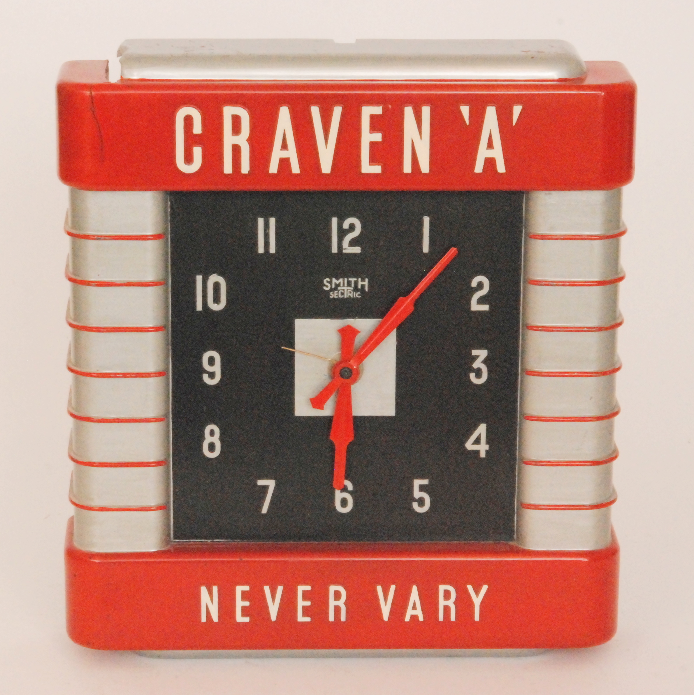 A 1950s Smith's Sectric bakelite advertising wall clock `Craven A ...