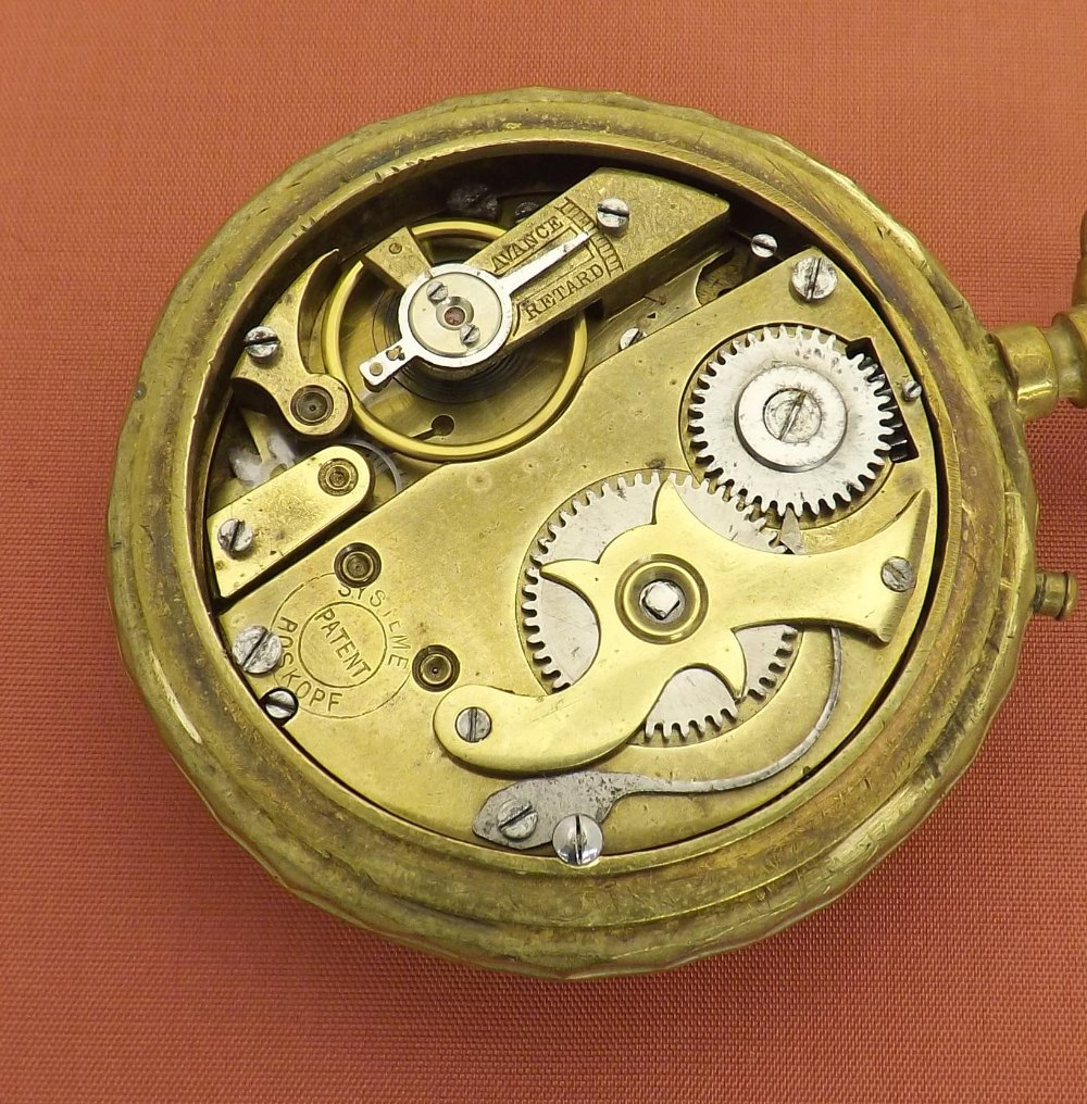 Roskopf Patent Systeme lever pocket watch, three-quarter plate lever ...