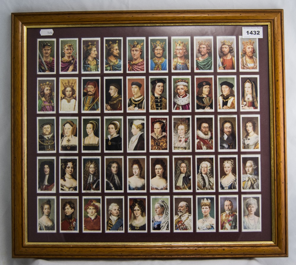 Framed Set Of Cigarette Cards, Kings And Queens Of England By John ...
