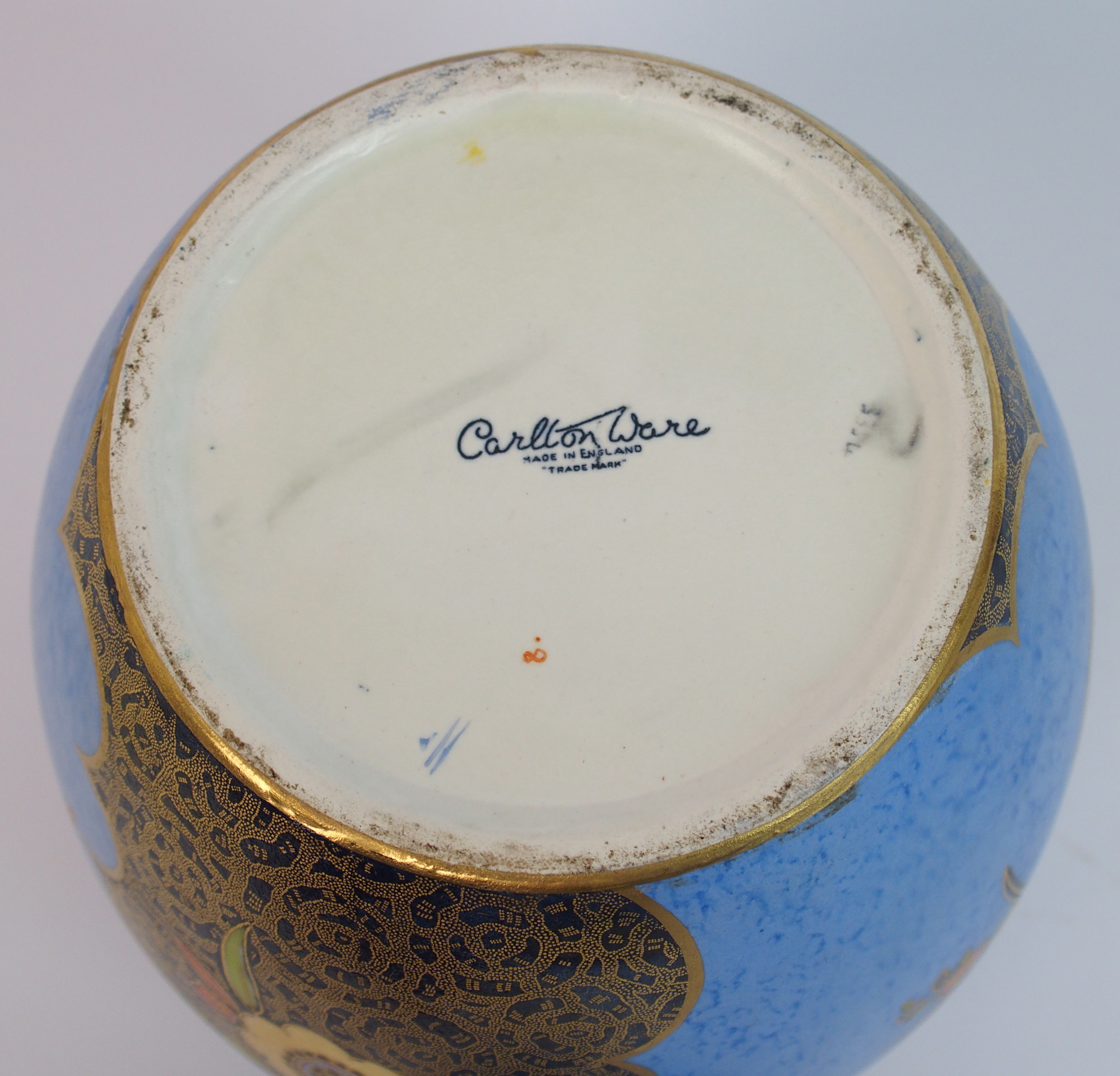 A Carlton Ware 'Feathertailed Bird and Flower' pattern ginger jar with ...