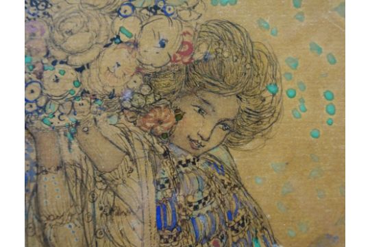 •ANNIE FRENCH (Scottish 1872-1965) SPRING MAIDEN signed, ink and ...