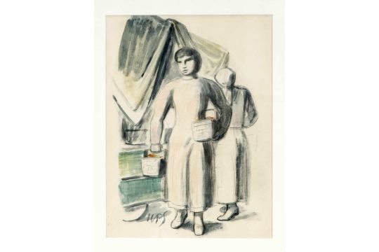 Werner-Paul Schmidt (1888-1964), Maler in München, Auf dem Markt ...