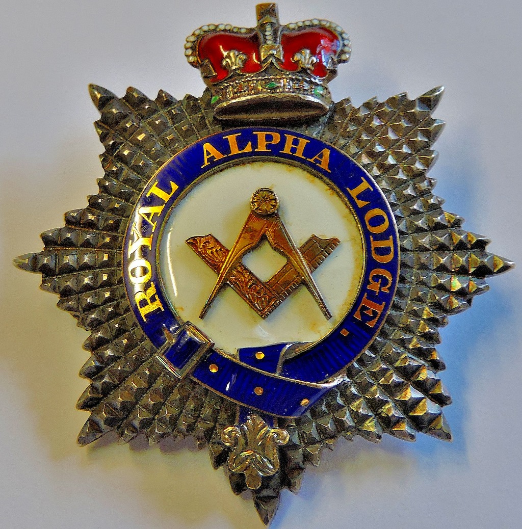 Royal Alpha Lodge (16) jewel Victorian Crown gilt silver and enamel ...