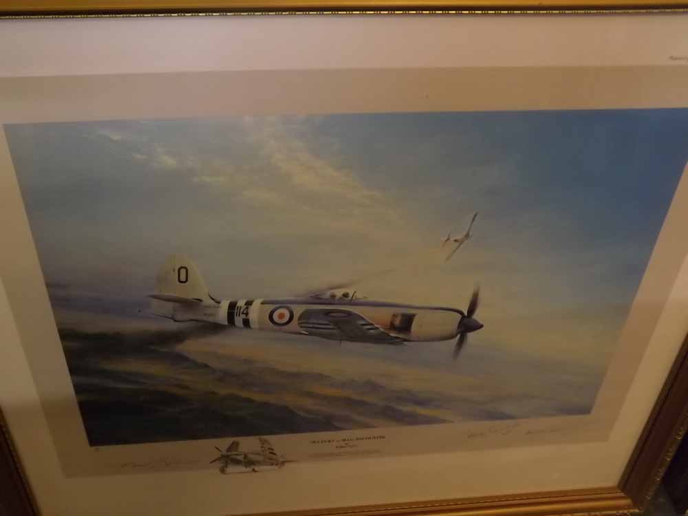 ROBERT TAYLOR, COLOURED PRINT, "The Dambusters", SIGNED IN PENCIL TO ...