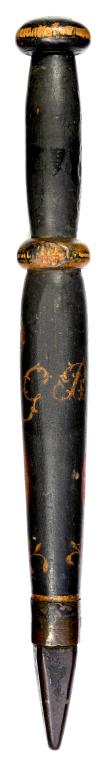A GEORGE IV PAINTED WOOD TRUNCHEON with forged iron spike, painted in ...
