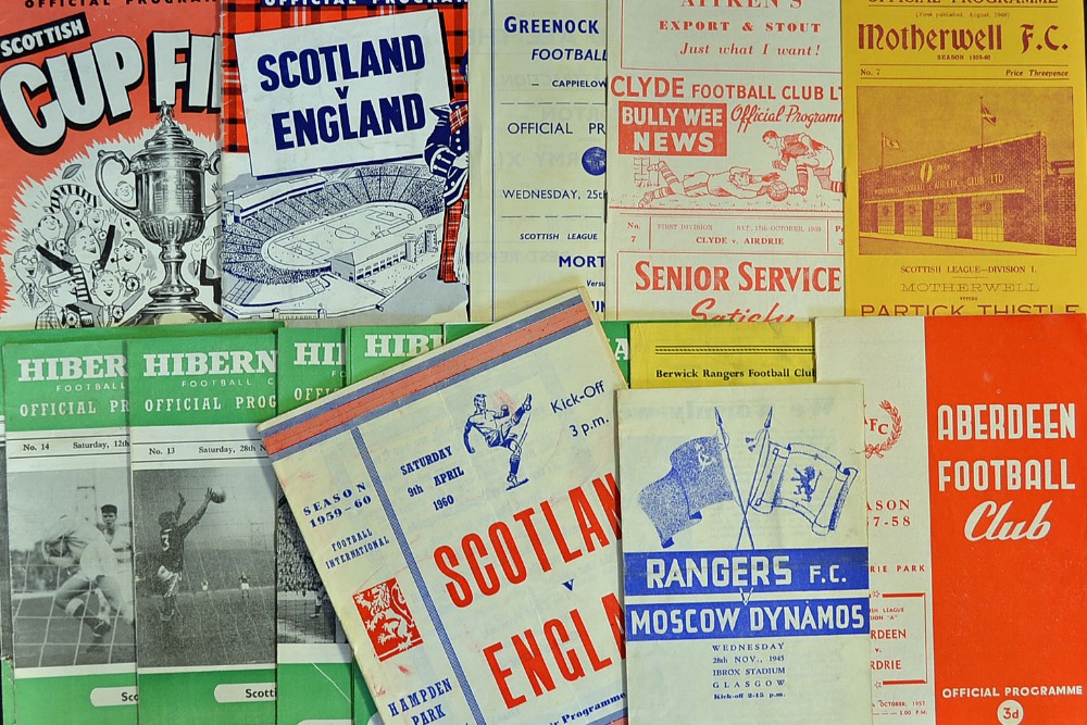 Selection of 1950s Scottish football programmes to include 1945 Rangers ...