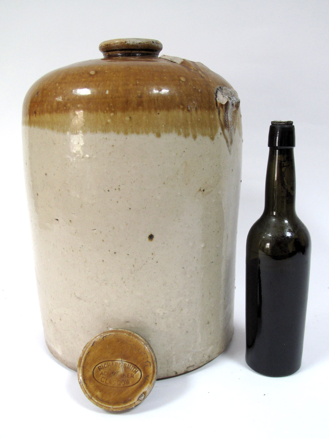 Spirits - A Stoneware Acid Flagon, stopper impressed "Richard Smith ...