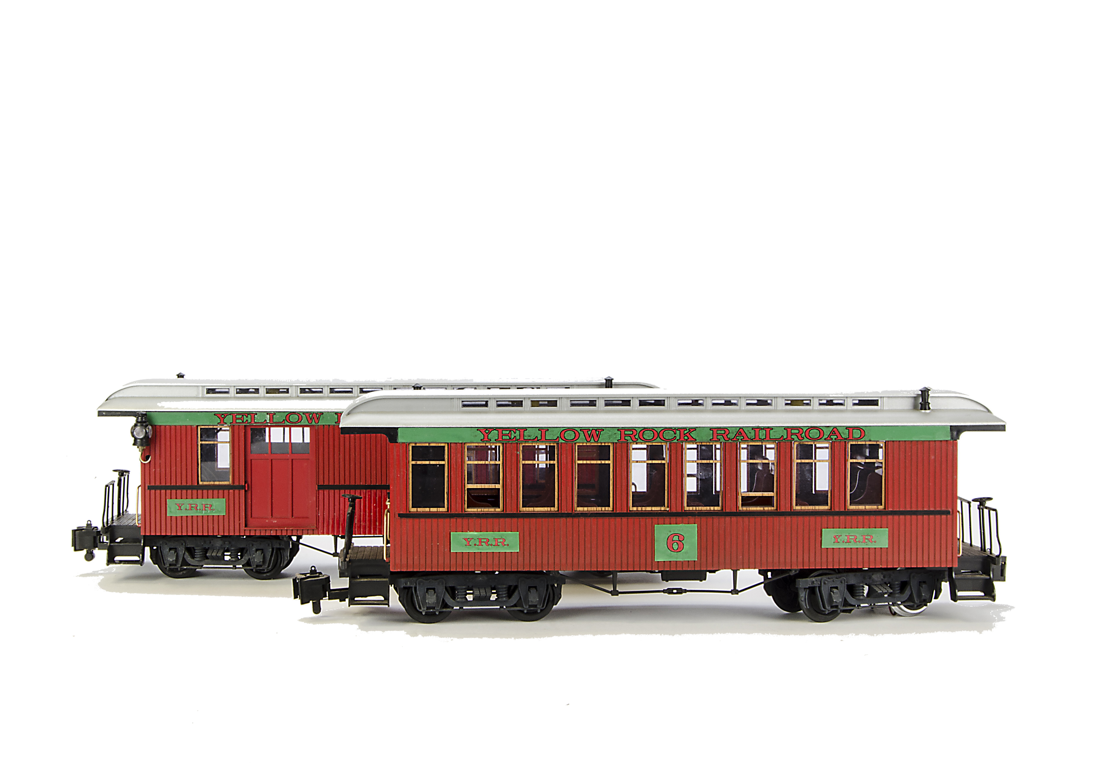 Two LGB Gauge 1 American-style Bogie Coaches: comprising a Passenger ...