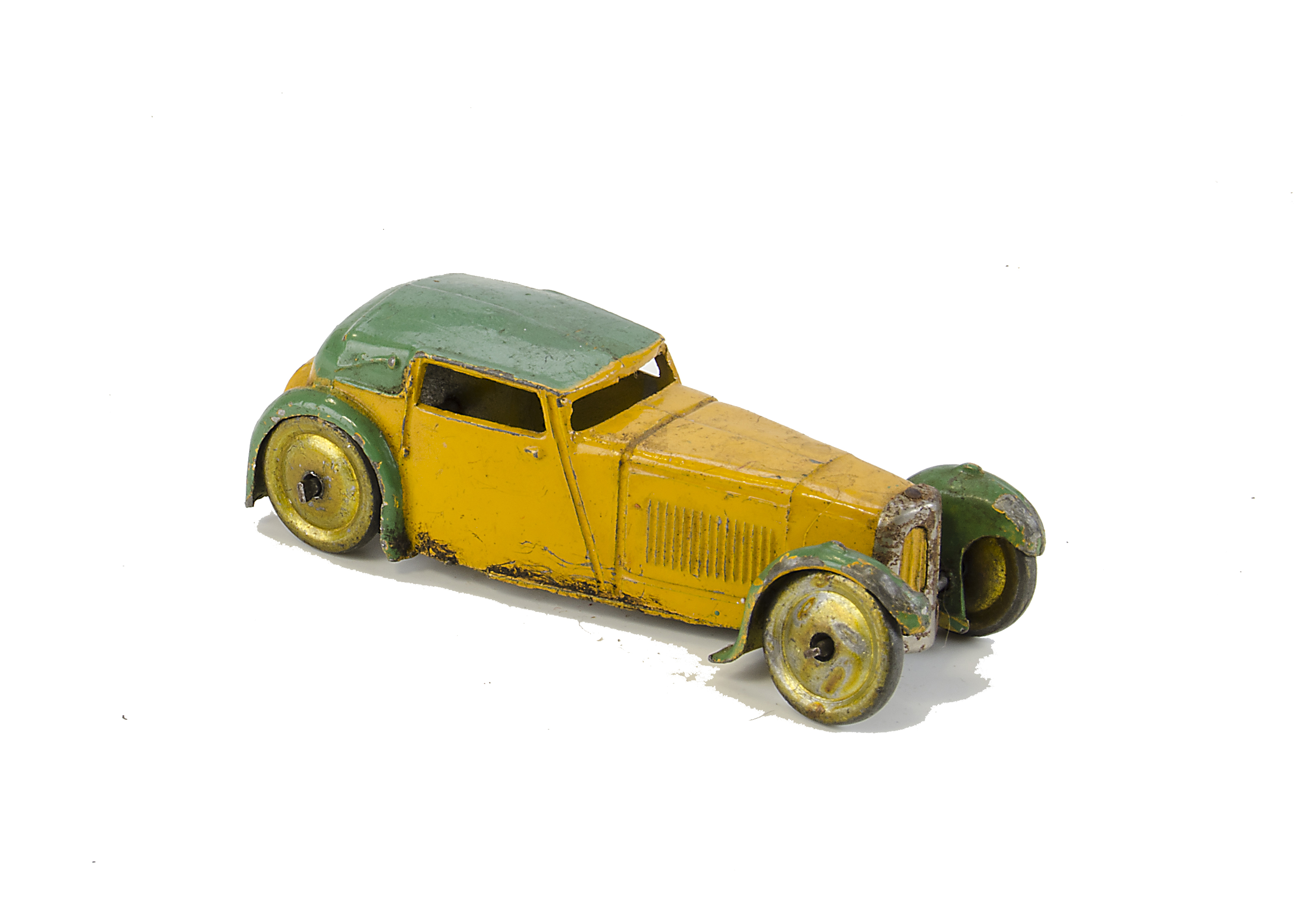 A Pre-War Dinky Toys (Hornby Series) 22b Closed Sports Coupe, yellow ...