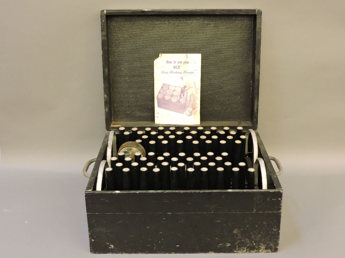 A set of NCR price marking stamps, a Pathescope mark VIII, 8mm colour ...
