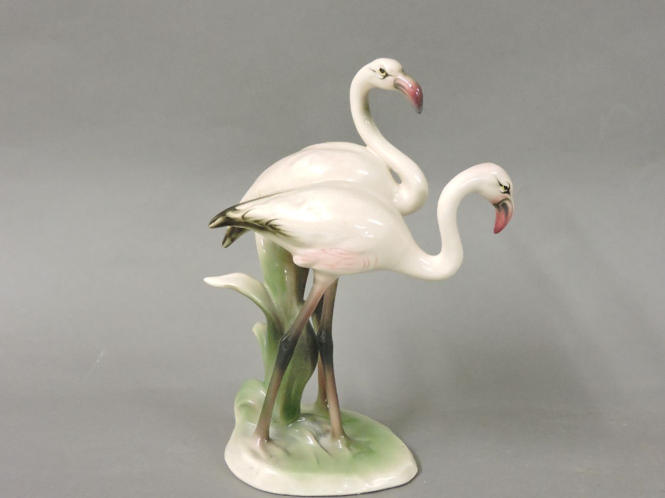 A Keramos 'Flamingos' porcelain group