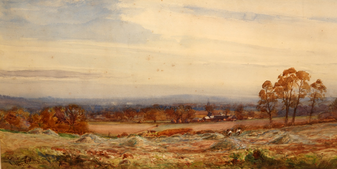 WALTER H. GOLDSMITH (1860-1930), WORKING IN THE FIELDS, signed lower ...