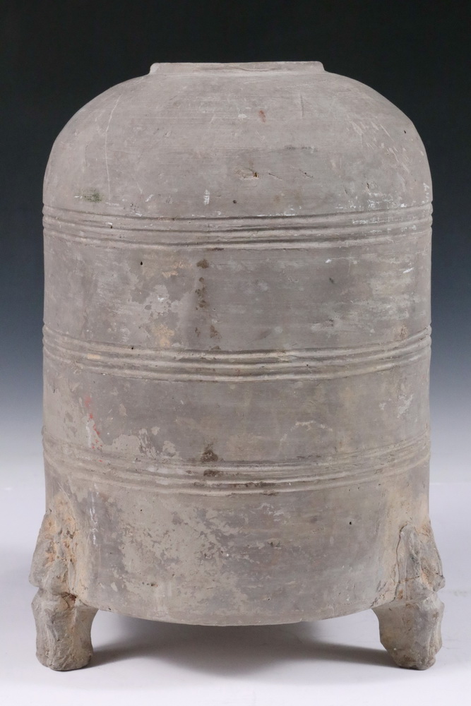 JAPANESE POTTERY JAR - 19th c. Unglazed Grey Clay Sake Fermentation Jar ...