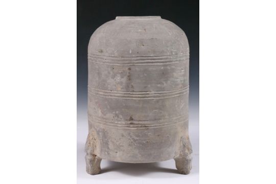 JAPANESE POTTERY JAR - 19th c. Unglazed Grey Clay Sake Fermentation Jar ...