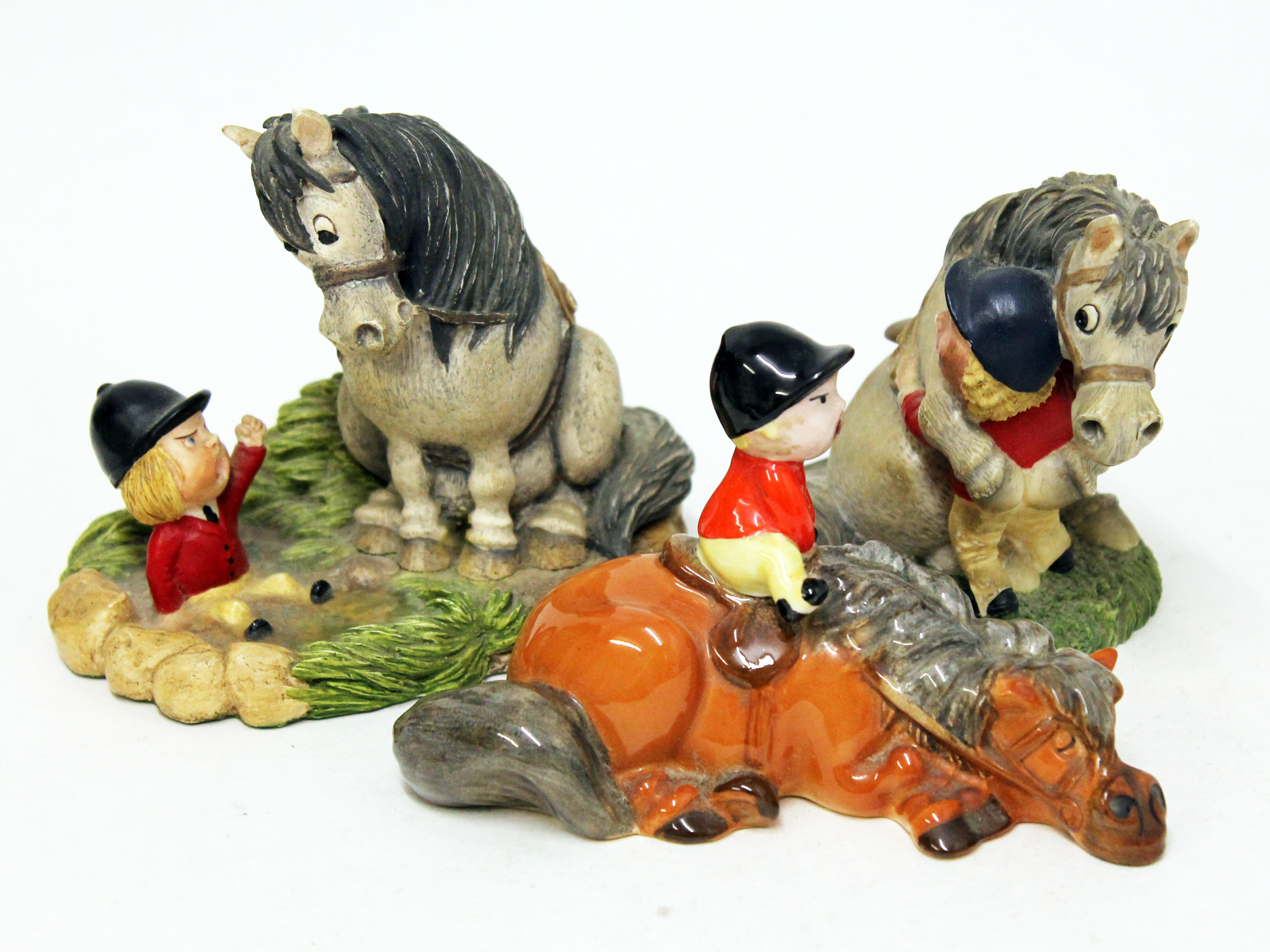 A Beswick Thelwell figure 'Kick-Start' together with two Beswick ...