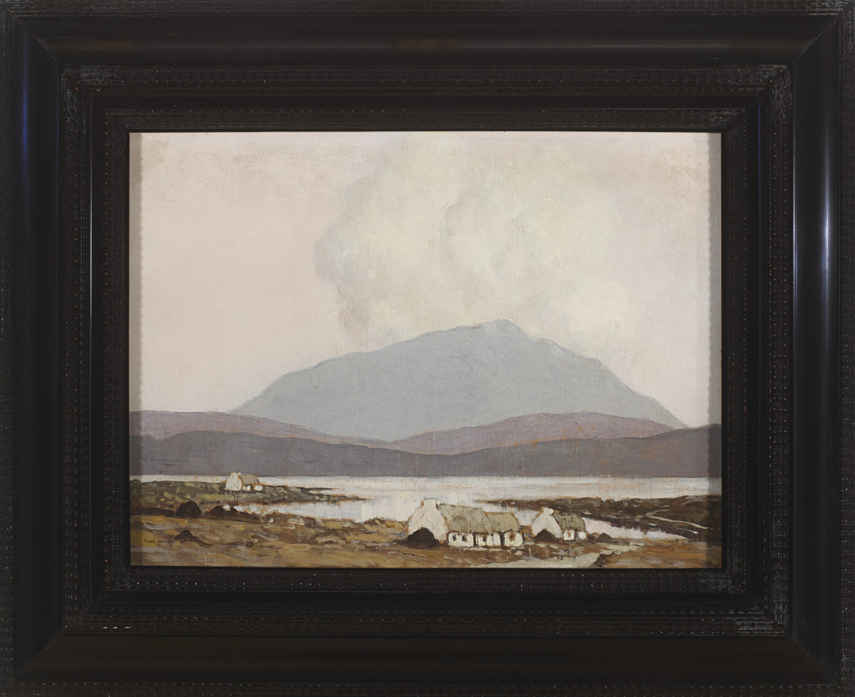 Paul Henry RHA (1876-1958) CABINS BY A LOUGH: WEST OF IRELAND, c.1934 ...