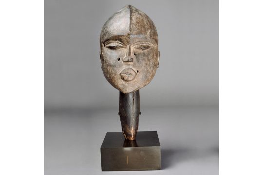 A Lobi head Burkina Faso with a medial ridge almond shape eyes and ...