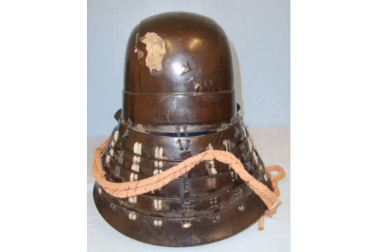Ancient Japanese Mid Edo Period Iron Kabuto Helmet , 5 Piece Shikoro ...