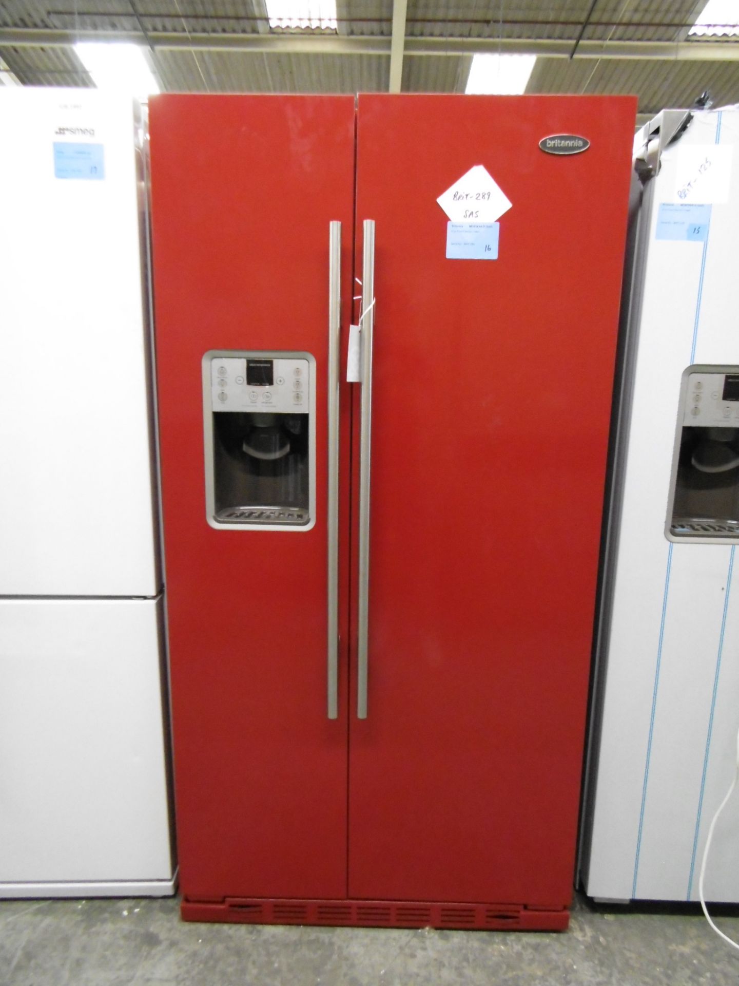 Britannia - Montana-R - Red - American Style Fridge Freezer Ice & Water ...