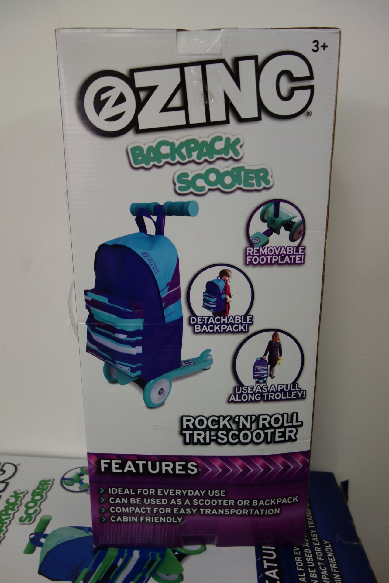 5 x Brand New - Zinc Backpack Scooters. Rock 'n Roll Tri-Scooter's ...