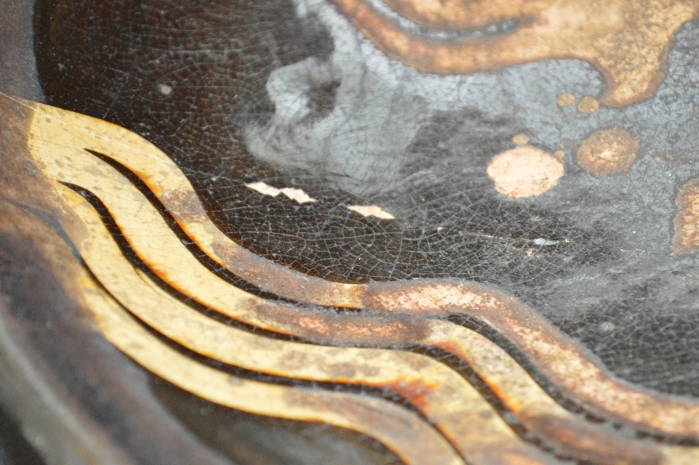 A rare mid-18th century Staffordshire slipware large bowl with combed ...