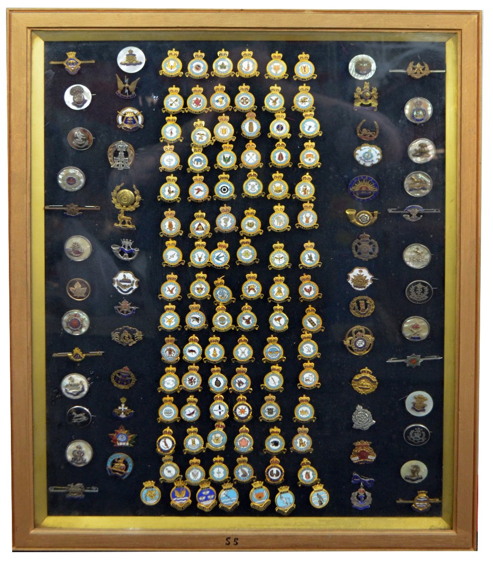 A collection of over 80 RAF Squadron lapel pin badges and over 50 ...