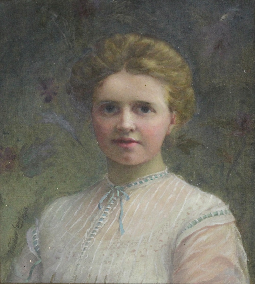 WILLIAM WARDLAW LAING (act 1873-1928); oil on canvas, a young Edwardian ...