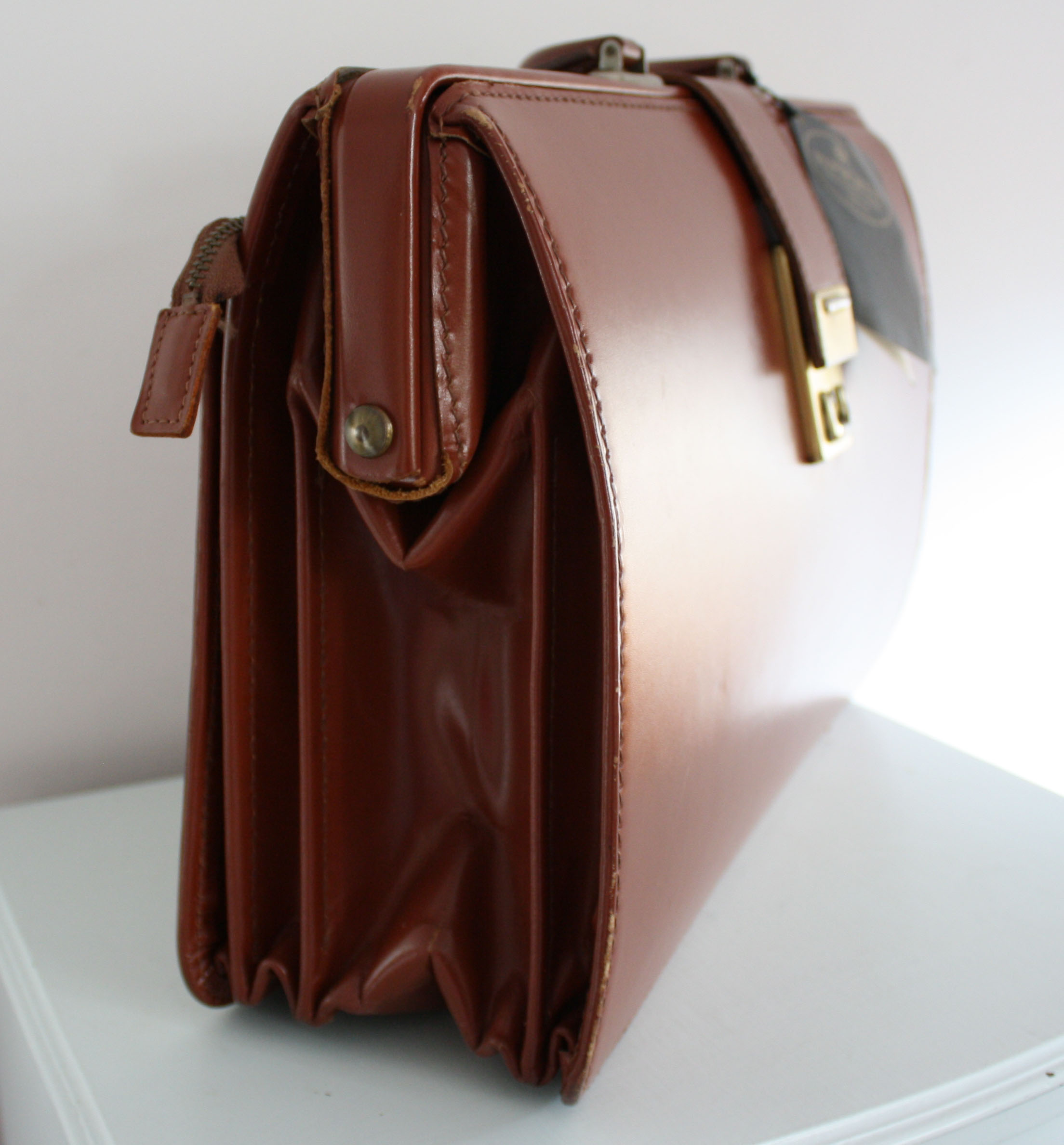 Vintage PAPWORTH Leather briefcase (Document case) with key and lock ...