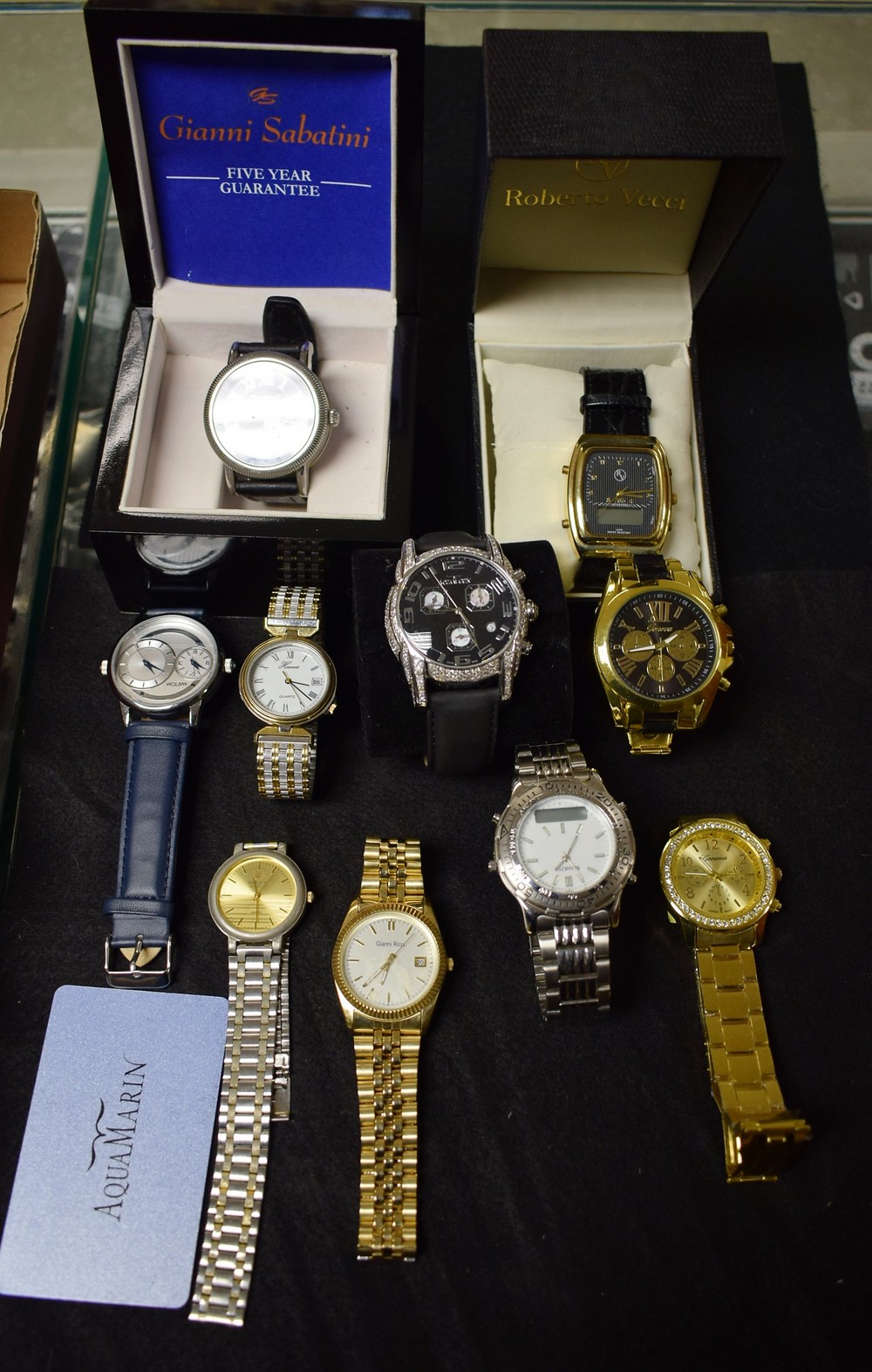 Watches - a Roberto Vecci gents wrist watch, gold coloured dail ...