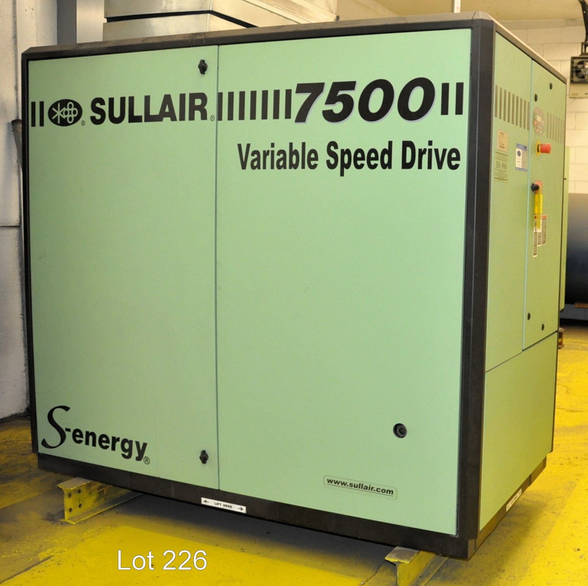 SULLAIR MODEL 7509V/A, 7500 II S-ENERGY, 100-HP Rotary Screw Air ...