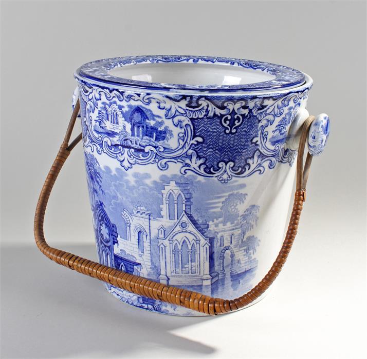 Victorian Abbey pottery slop bucket, of pale form, with a holed lid ...