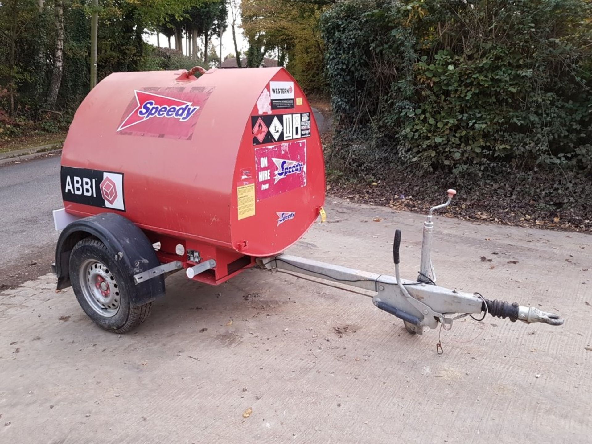 2014 WESTERN ABBI 950 LITRE ROAD TOW BUNDED FUEL BOWSER COMPLETE WITH ...