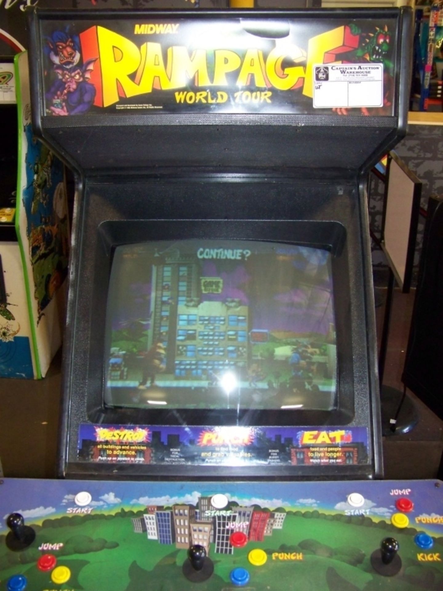 RAMPAGE WORLD TOUR 3 PLAYER CLASSIC ARCADE Item is in used condition ...
